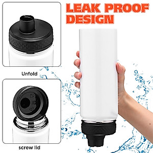 CHENGU 10 Pcs 18 oz Sublimation Sports Water Bottle Blank Stainless Steel Vacuum Flask Double Wall Insulated Tumblers with Handle and Wide Mouth Lid for Hot or Cold, Sport Outdoor Travel, DIY Gift