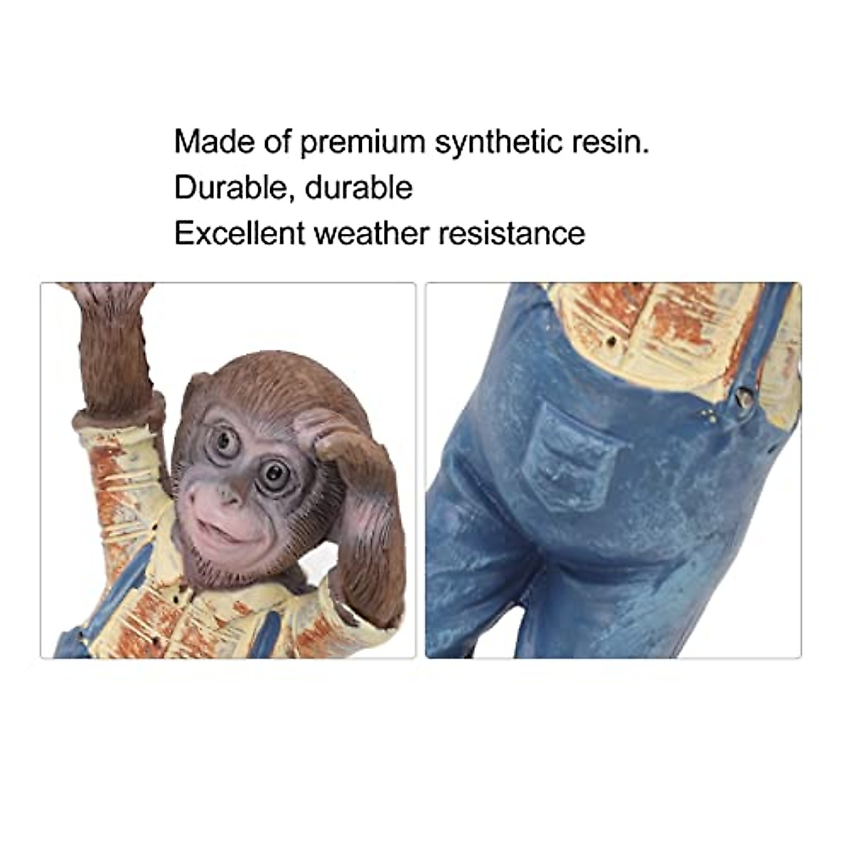 Deosdum Hanging Garden Monkey Statues Cute Simulation,Resin Monkey Garden Ornament for Outdoor Garden Lawn Patio