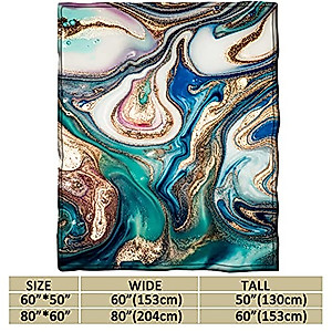 SKOLOO Abstract Throw Blanket for Couch, Warm Cozy Soft Fuzzy Throw Blankets Christmas or Birthday Gifts for Women, Dark Green Fluffy Marble Blanket for Winter Gifts, 50'' x 60''