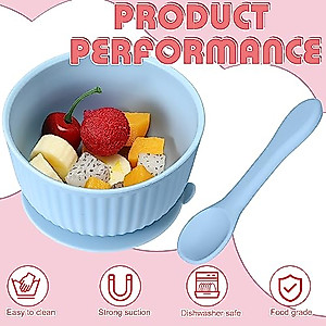 Jinei 6 Pack Baby Silicone Suction Bowls with Spoon Baby Led Weaning Food Bowl Toddler Food Storage Bowl Dishwasher Microwave Safe Feeding Set
