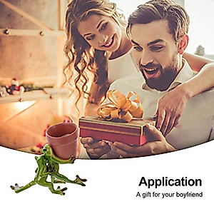 DOITOOL Frog Flower Pot Ceramic Succulent Pot Decorative Animal Flower Planter Home Garden Bonsai Flower Vase Fairy Air Plant Container for Office