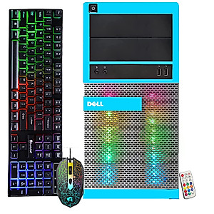 Dell Custom Built LED Lights PC OptiPlex Tower Computer Intel i5 Quad-Core Processor 3.2 GHz 16GB DDR3 RAM 512GB Solid State Drive (SSD) Windows 10 & Wi-Fi (Renewed)