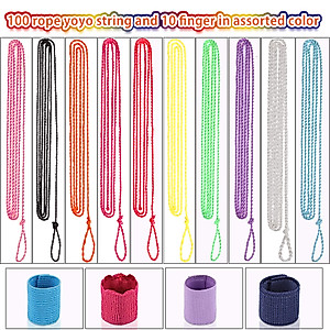 HNYYZL Polyester Yoyo String with 100pcs Professional Yoyos String Replacement for Responsive and Non Responsive Yoyos and 10 Pieces Finger Brace