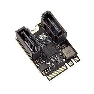 2 Ports SATA III 6gb/s to M.2 NGFF A Key + E Key A+E Key 22x30 2230 mm JMicron JMB582