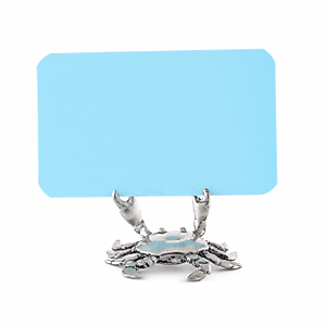 Vagabond House Pewter Metal Crab Place Card Holder/Cheese Markers 1 inch Tall