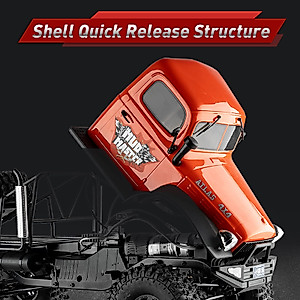 WOWRC RocHobby Atlas 1/10 RC Crawler, 2.4Ghz RC Rock Truck Off Road, RC Car Indoor&Outdoor 2 in 1, RC Rock Crawler 4x4 Hobby Grade for Adults Need to Complete with Battery, Yellow