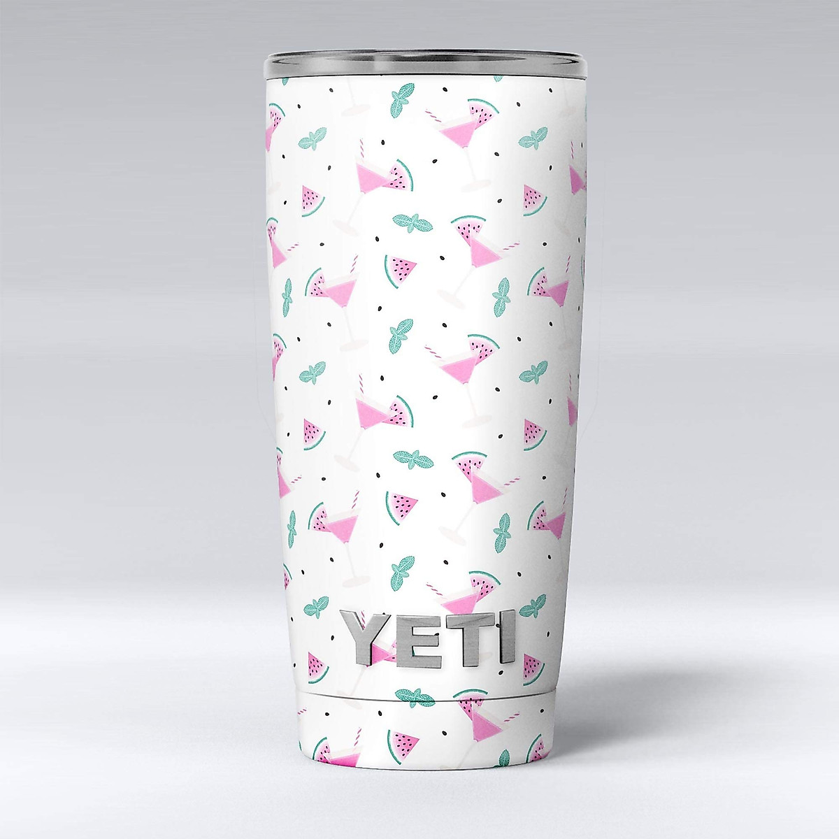 Design Skinz The Pink and Teal Watermenlon Cocktail - Skin Decal Vinyl Wrap Kit Compatible with The Yeti Rambler Cooler Tumbler Cups