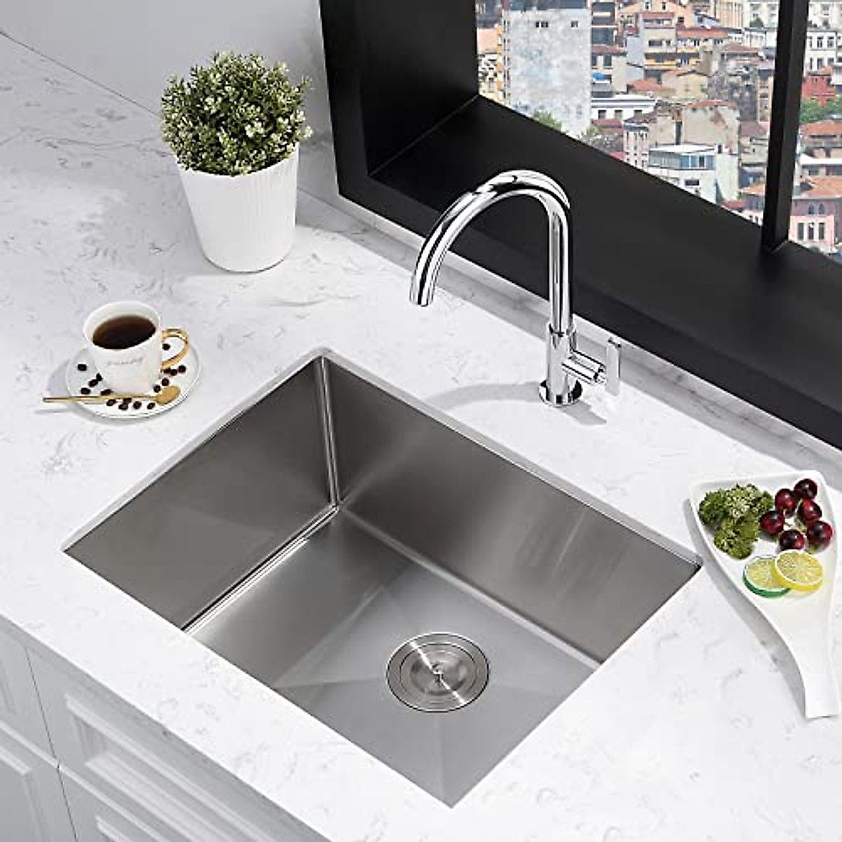23 Inch Undermount Kitchen Sink Stainless Steel-HACHENL 23X18 Inch Kitchen Sink 16 Gauge Stainless Steel Kitchen Sink 10 inch Deep Single Bowl Kitchen Sink Small Kitchen Sink Bar Sink