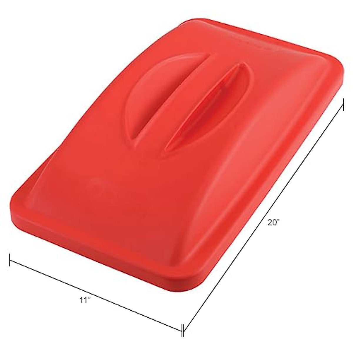 Global Industrial Solid Lid w/Handle for 23 Gallon Slim Trash Can, Red