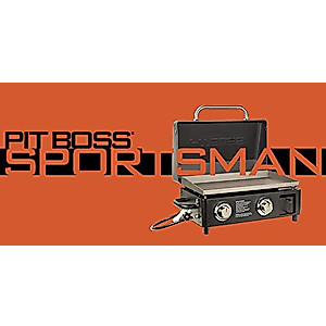 PIT BOSS PB2BSPD Sportsman Tabletop Portable Gas Griddle, 2 Burner, Black