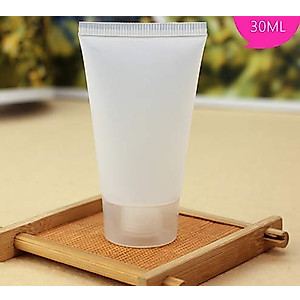 LASSUM 10 PCS Refillable Empty Plastic Squeeze Soft Tubes Bottle,Flip Cap Bottle Cosmetic Cream Lotion Shampoo Travel Containers (30ML)