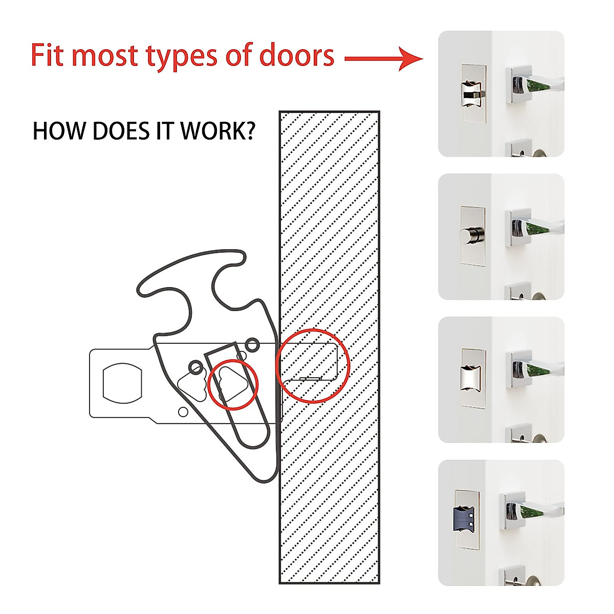 Portable Door Lock for Travel Door Lock Hotel Room Security Devices Apartment Jammer Additional Safety for Traveling Home College 2022 Upgrade (Red Combination)