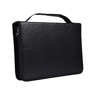 150 Slots Colored Pencil Case,Deluxe PU Leather Fabric Large Capacity Gel Pens Watercolor Pencils Holder Organizers Bag with Zipper,Handle (black)