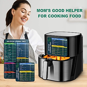 Air Fryer Magnetic Cheat Sheet Set, Cook Times Chart Air Fryer Accessories Magnet Sheet Quick Reference Guide for Cooking and Frying, Easy to Use, Excellent Kitchen Assistant