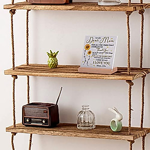 Mother's Day Gifts for Mom, Mom Cards Gifts, Birthday Gifts for Mom, Appriciation Gifts for Mom, Desk Decor Plaque with Wood Stand for Mom