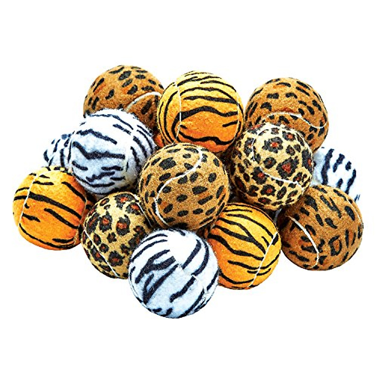 Unique Sports Dog Fetch Squeaker Balls Animal Prints 18 Pack