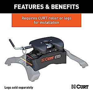 CURT 16545 Q24 5th Wheel Hitch Head Only, Legs or Roller Required, 24,000 lbs