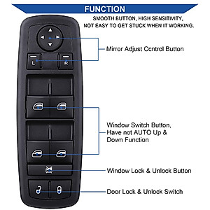 AiYiGu Master Power Window Switch (3 Pins + 0 Pin) Compatible with 2008 2009 Chrysler Town & Country/Dodge Grand Caravan, Replaces 4602535AG 4602535AC 4602535AD, No Auto,Front Driver Side