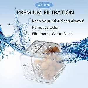 Humidifier Water Cleaning Demineralization Cartridge Filter Compatible with LEVOIT, GENIANI, EVERLASTING, Also Works with All Humidifiers Caliber Larger Than at Least 1.3 in Diameter (20 Pack)