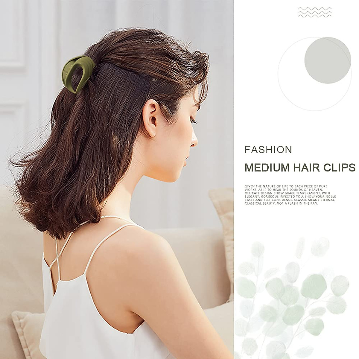 Hair Claw Clips for Thin, Medium & Thick Hair - 2.6 Inch Strong Matte Flower Jaw Clips for Women, Girls & Kids, Non-Slip Clamps with Gift Box (6 Packs, Multi Colors)