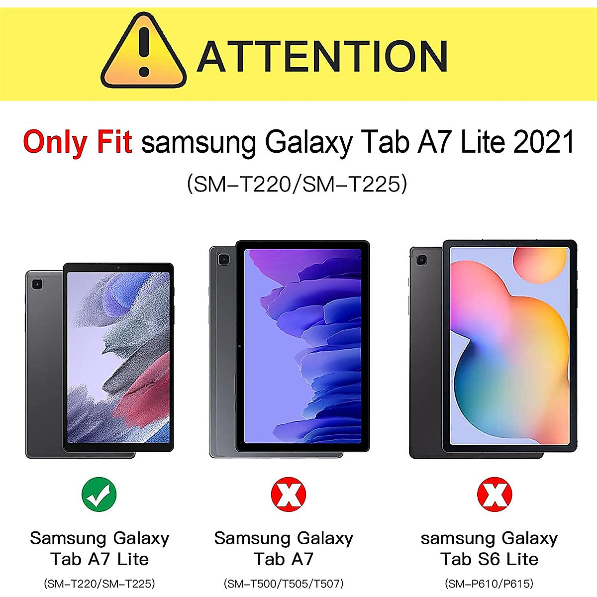 ZtotopCases Case for Samsung Galaxy Tab A7 Lite 8.7 inch 2021 Tablet (SM-T227/T225/T220), Built-in Screen Protector, Dual Layer Shockproof Full Protective Cover with Kickstand - Black