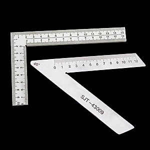 Angle Ruler with Clear Scale Stainless Steel Door & Window Angle Ruler 45 Degree 90 Degree Square Ruler Tool