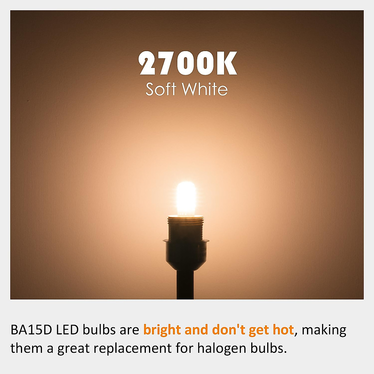 Maelsrlg BA15D LED Bulb, 50W Equivalent, 120 Volt, Soft White 2700K, Dimmable, Double Contact Bayonet Base, 5W 600 Lumen, 5-Pack