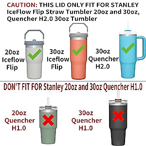 Replacement 20OZ And 30OZ Flowstate Tumbler Lid - Fit For Stanley 20oz And 30oz IceFlow Flip, Adventure Quencher 2.0 Tumbler (30OZ CREAM)