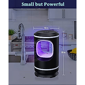 Bug Zapper Indoor, GILAYGROW Insect Trap, Fly Trap, Quiet Fruit Flies Mosquito Killer Trap, Mosquito Lamp, Electric Mosquito Zapper for Bedroom, Living Room, Office, Kitchen (Black)