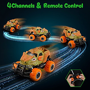 Kizeefun Remote Control Car for Toddlers, Mini Monster Truck RC Car for Kids, Boys and Girls 1: 43 Scale Toy for Toddlers and Kids 3 4 5 6 7 8 Year Old (4 AA Batteries Included)