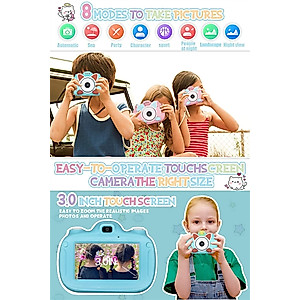 GIENEX Kids Digital Camera - 28MP Children's Selfie Camera with 3 Inches Large Screen for Boys and Girls,1080P Rechargeable Electronic Camera
