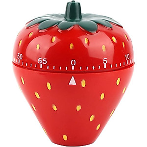 Kitchen Timer for Cooking, Strawberry Timer Strawberry Shaped 60 Minutes Kitchen Timer Mechanical Time Reminder Loud Ring Cooking