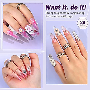 Saviland Acrylic Nail Kit – 30g Clear Acrylic Powder and 60ml Acrylic Liquid Set with Nail Brush Nail Forms Tools Extension Nail Kit for Beginners with Everything for Home DIY Salon Nails Application