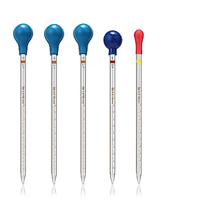 Thick Glass Graduated Pipette Dropper Liquid Essential Oil Transfer 10ml 5ml 1ml 5 Pcs + 2 Brushes