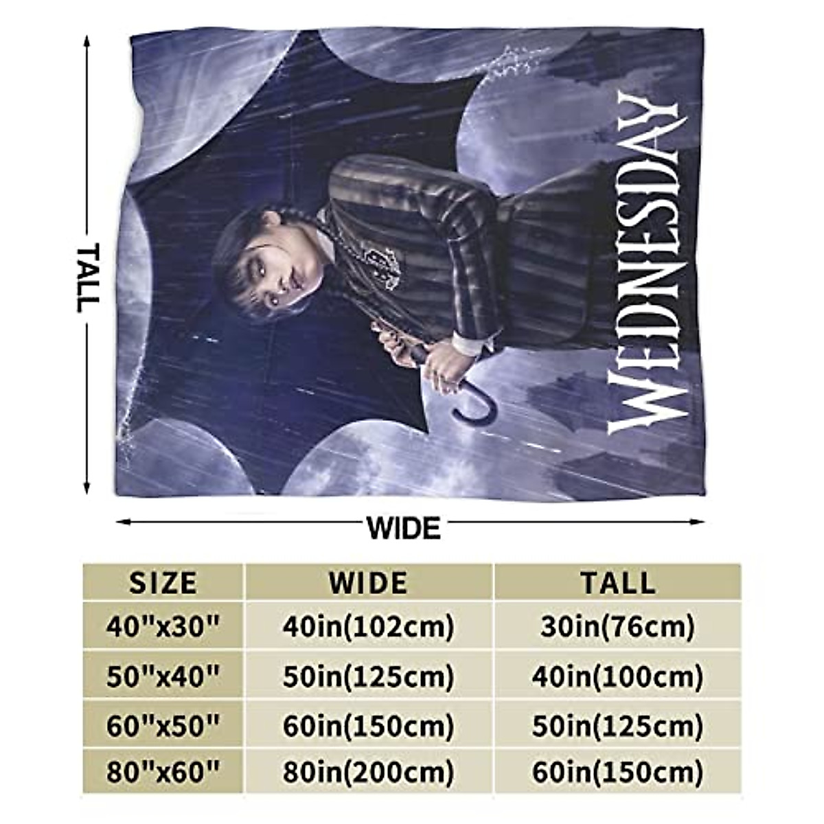 Wednesdays Movie Blanket Ultra-Soft Fleece Throw Blanket 3D Fashion Print Bed Blanket for Couch Sofa Warm Bed Throw Blanket 50"x40"