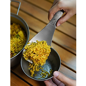 Boundless Voyage Titanium Rice Spoon Short Handle Spoon Cooking Shovel Outdoor Camping Household Rice Shovel Scoop Rice Spoon Thickened Ti1079T