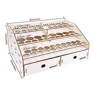 DYRABREST 2 Drawers Paint Rack Stand Pigment Ink Bottle Paints Tool Storage with Cabinet Holder Organizer, Detachable Assembly 80-hole paint rack + Manual