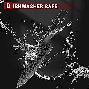 Knife Set, 6 Piece Kitchen Knife Set, High Carbon German Stainless Steel Knives Set, Non-stick Coating, Ultra Sharp, Dishwasher Safe