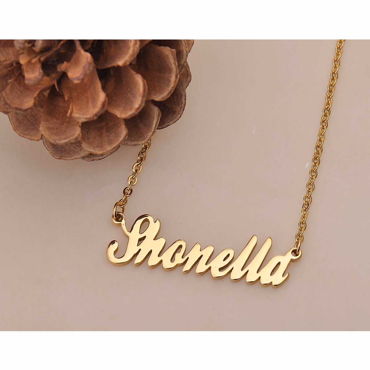 HUAN XUN Custom Name Plate Necklace Unique Jewelry Gifts for Mom Mother Keila