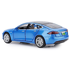 SASBSC Toy Cars Model S Die Cast Metal Model Cars with Door Open Light and Sound Pull Back Car Toys for Boys and Girls 3-12 Years Old