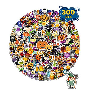 300PCS Halloween Pumpkin Stickers,Vinyl Waterproof Stickers for Water Bottles Laptop Skateboard Computer,Halloween Party Favors Gifts Funny Stickers for Kids Teens Adults
