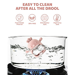 2 Packs Baby Teething Toy for 0-6 6-12 Months, Food Grade Silicone Teething Mitten, Anti Dropping Wrist Hand Teethers Baby Chew Toys for Sucking Needs, BPA Free