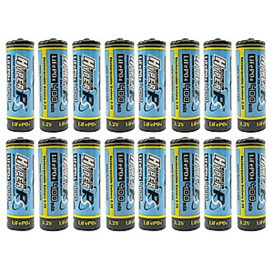 (16-Pack) HyperPS 3.2V LiFePo4 14430 (14 x 43mm) 400mAh Rechargeable Battery for Solar Panel Light, Tooth Brush, Shaver, Flashlight