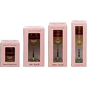 Maturi Hand Painted Stripe Champagne Flute, 220ml, Gift Boxed