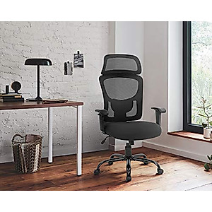 Big and Tall Office Chair Ergonomic Chair 400lbs Wide Seat Executive Desk Chair with Lumbar Support Adjustable Armrest Headrest High Back Mesh Computer Chair Rolling Swivel Task Chair(Black)