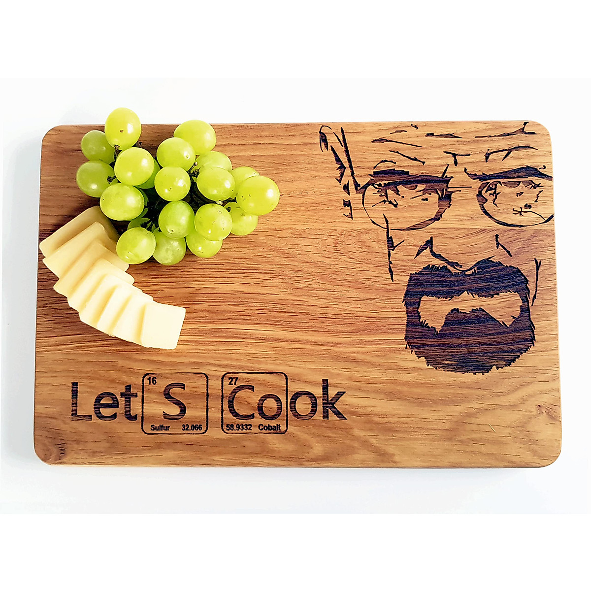 Algis Crafts | LET'S COOK - Cutting Board | 12x8" Oak Wood Chopping Board | Wedding, Anniversary, Housewarming Gift, First Home Gift | Handmade Birthday Gift | Laser Engraved Cutting Board