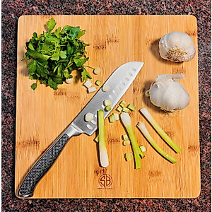 Simply Bamboo CBV112 Valencia Bamboo Cutting Board for Kitchen | Butcher Block| Chopping Board - 12" x 12" x 0.625"