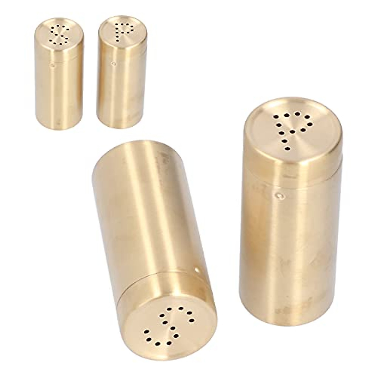 Spice Stainless Steel Pepper Shaker Kitchen Tool Salt Sugar Spice Pepper Shaker Dredge Salt/Sugar/Pepper Shaker Seasoning Bottle Salt and Pepper Shaker Kitchen Tool (golden, L)