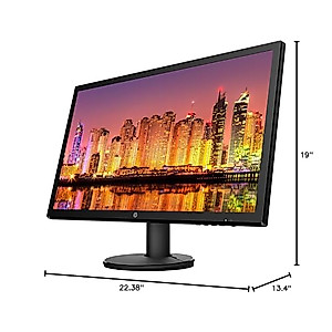 HP V24 24 inch TN Full HD 1920 x 1080 LED Backlit LCD Monitor 2-Pack Bundle with HDMI & VGA Ports, FreeSync, 75Hz Refresh Rate, Low Blue Light, Desk Mount Clamp Dual Monitor Stand, & Mini Speaker