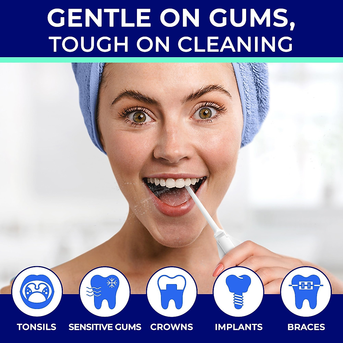 ORAVIX Dental Water Flosser, Tonsil Stone Remover, Gentle Oral Irrigator for Sensitive Teeth and Gums, Kids Manual Water Flosser, No Electricity or Batteries